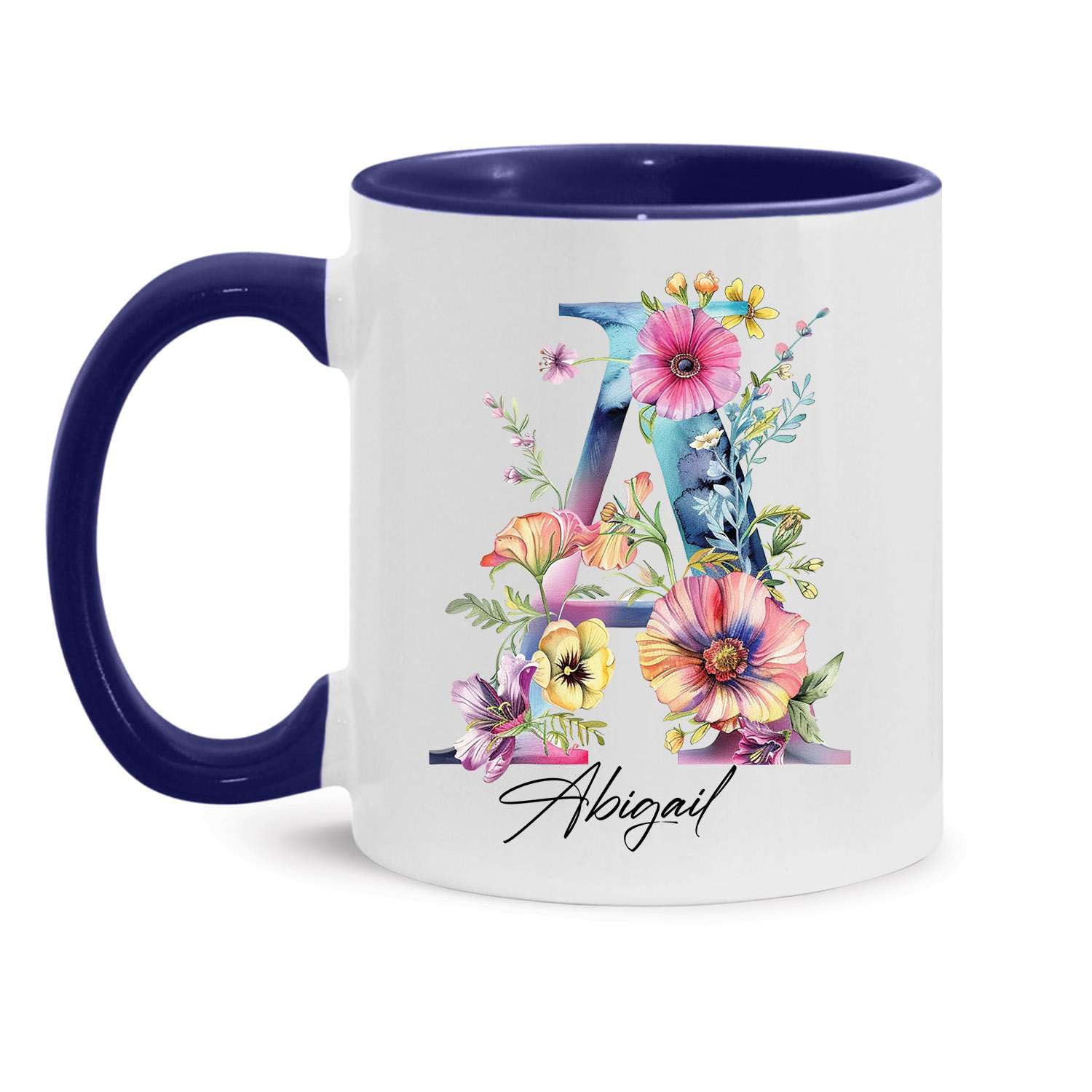 Amazon.com: Customized Letter A Mug, Alphabet Design Cup, Personalized ...
