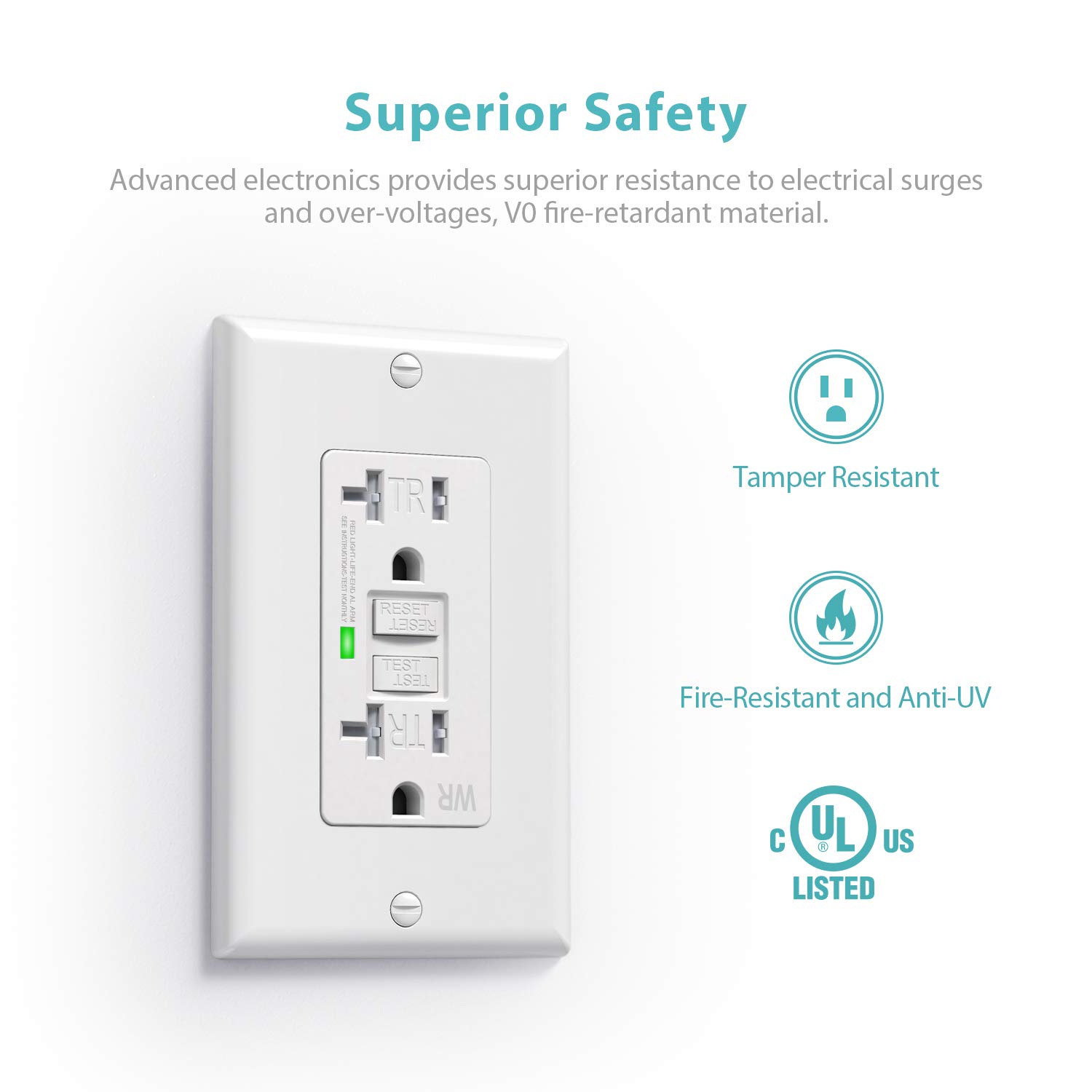 Snapklik.com : WEBANG 20 Amp GFCI Outlet, Tamper Resistant/Weather ...