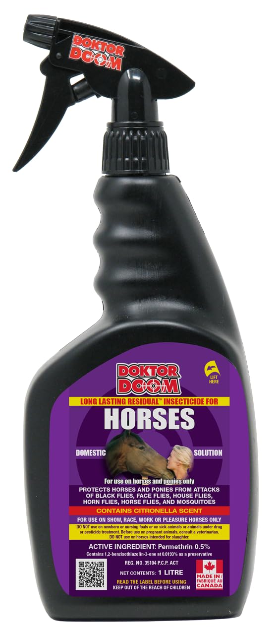 Doktor Doom Long Lasting Residual Insecticide for Horses, 1L : Amazon ...