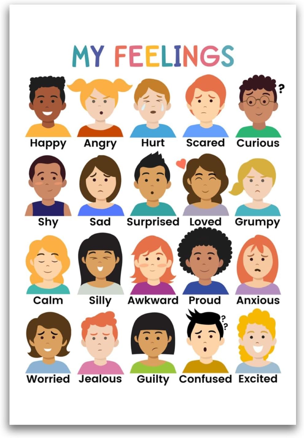 Amazon.com: My Feelings Poster - Classroom Poster For Teachers Therapy ...