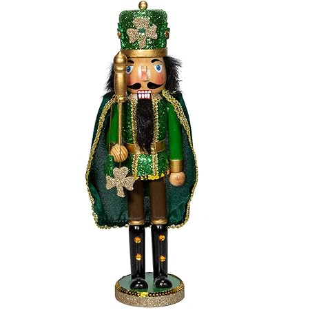 Amazon.com: Kurt Adler 15-Inch Wooden Irish Nutcracker on Shamrock Base ...