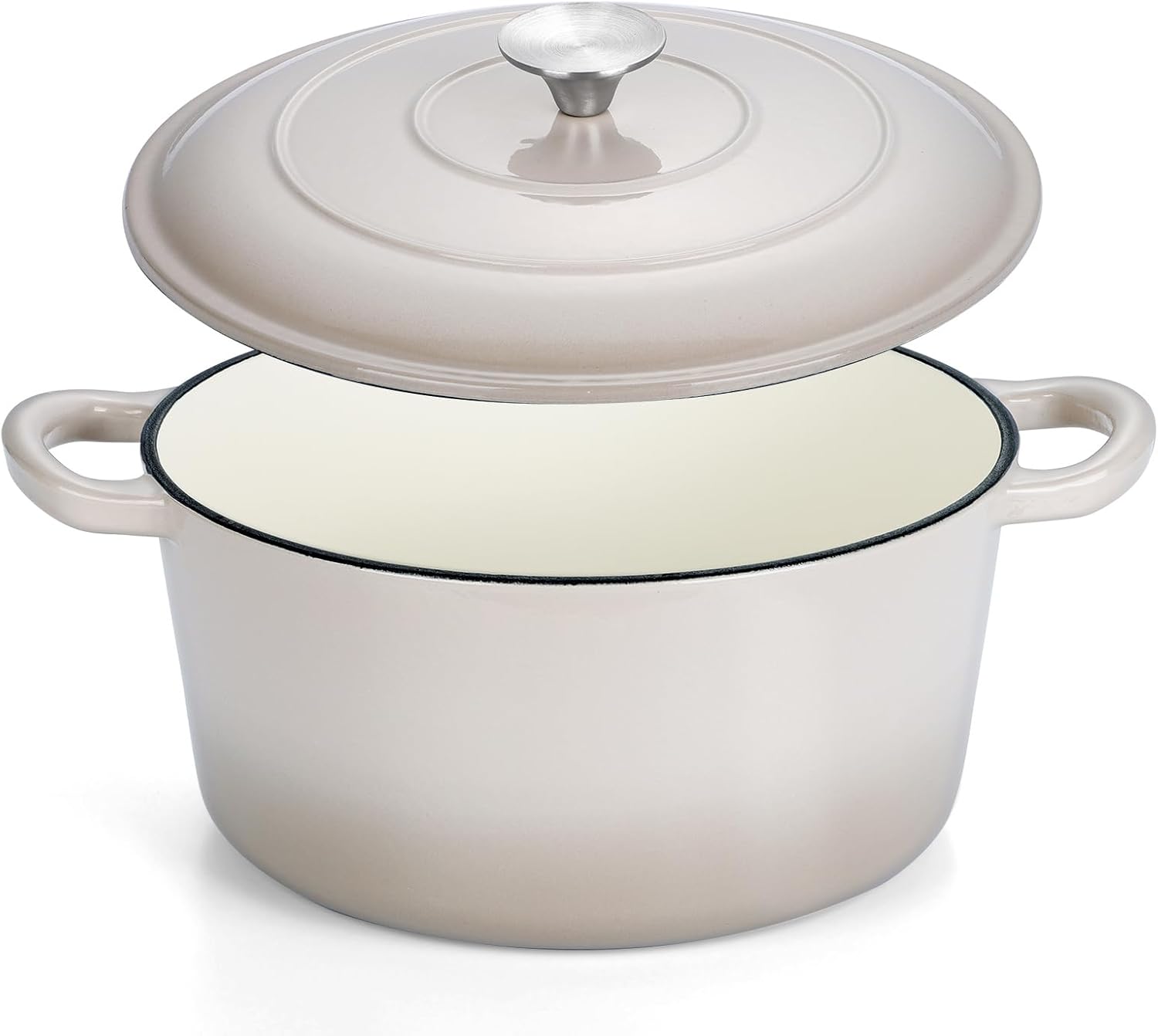 Amazon.com: HaSteeL 6 Quart Cast Iron Dutch Oven, Pre-seasoned Enamel ...