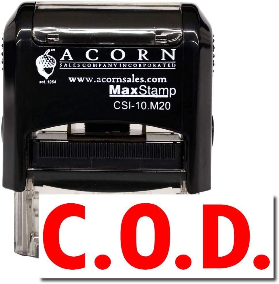 Amazon.com : Rubber Stamp C.O.D. (Cash On Delivery) Self Inking Rubber ...