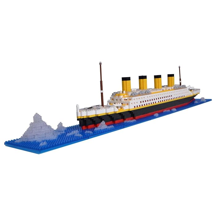 Buy Geniteen Titanic Ship Model Building Block Set, 1860 pcs Micro Mini ...