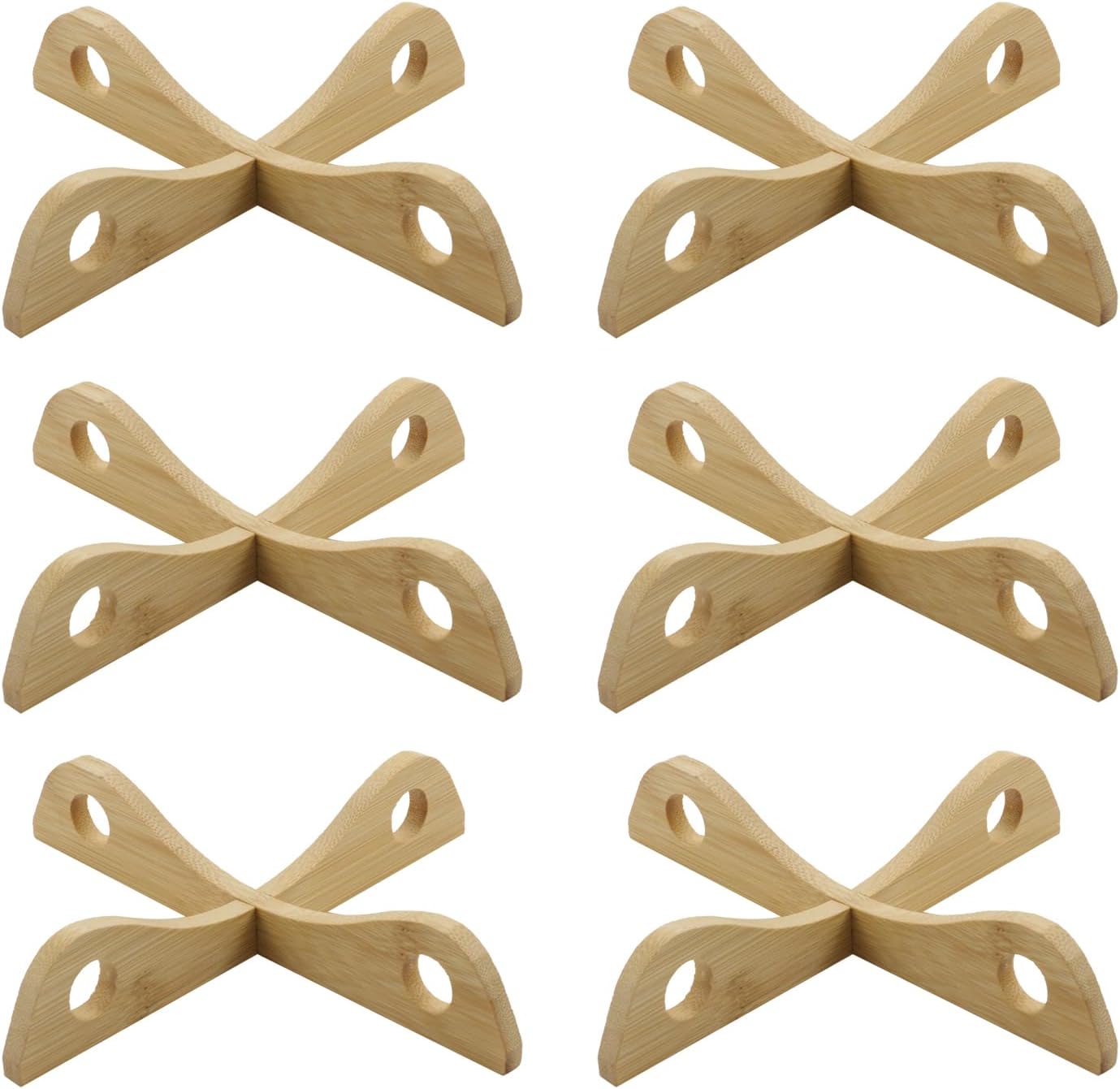 Amazon.com: Crapyt 6 PCS Wooden Trivet for Hot Dishes Trivets Bamboo ...