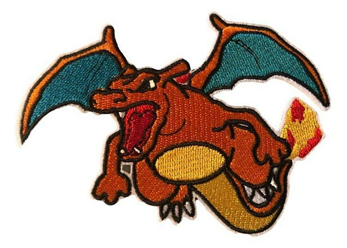 Charizard Flying Embroidered 3" Tall Iron on Patch : Amazon.in: Home & Kitchen