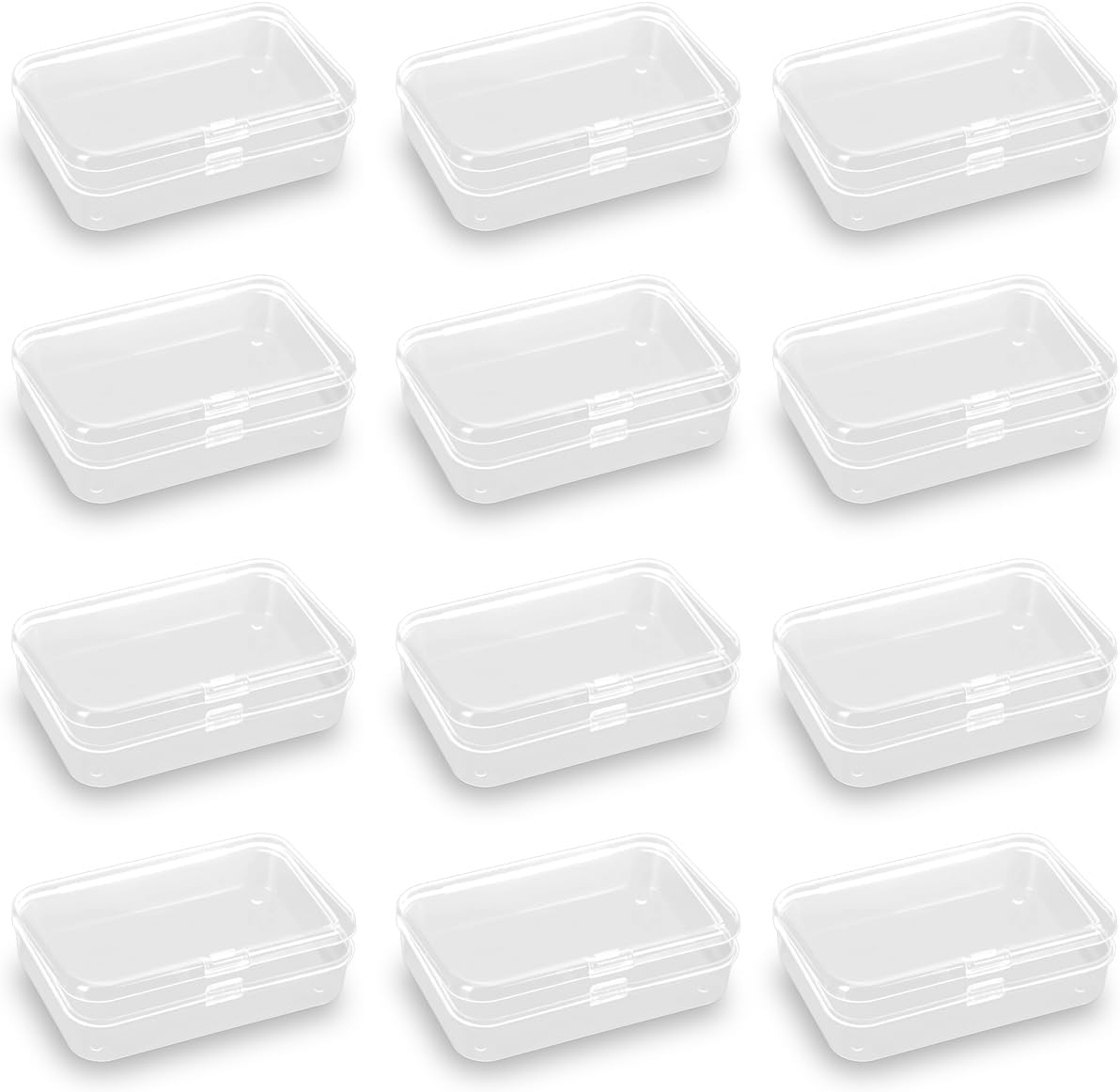 Rectangular Clear Plastic Box Containers, Small Plastic Containers,12 ...