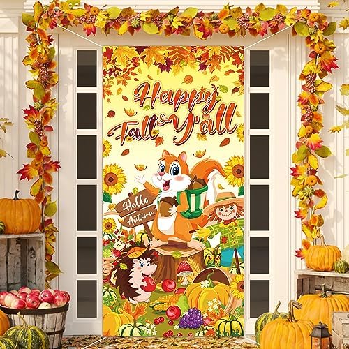 Amazon.com: Fall Y'all Door Cover, Happy Fall Y'all Party Decorations ...