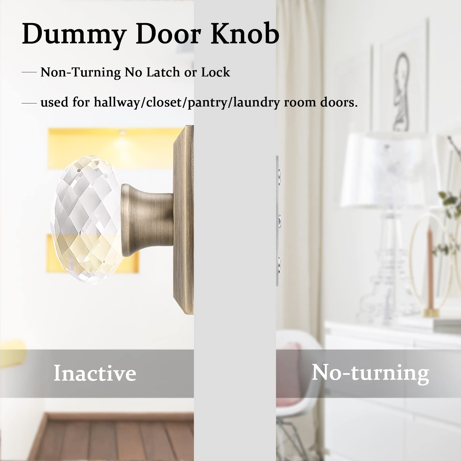 Snapklik.com : Orger 2 Pack Crystal Vintage Dummy Door Knobs For French ...