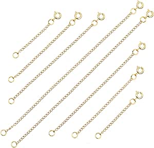Anezus 8PCS Gold Necklace Extenders, 18K Gold Plated Jewelry Extenders ...