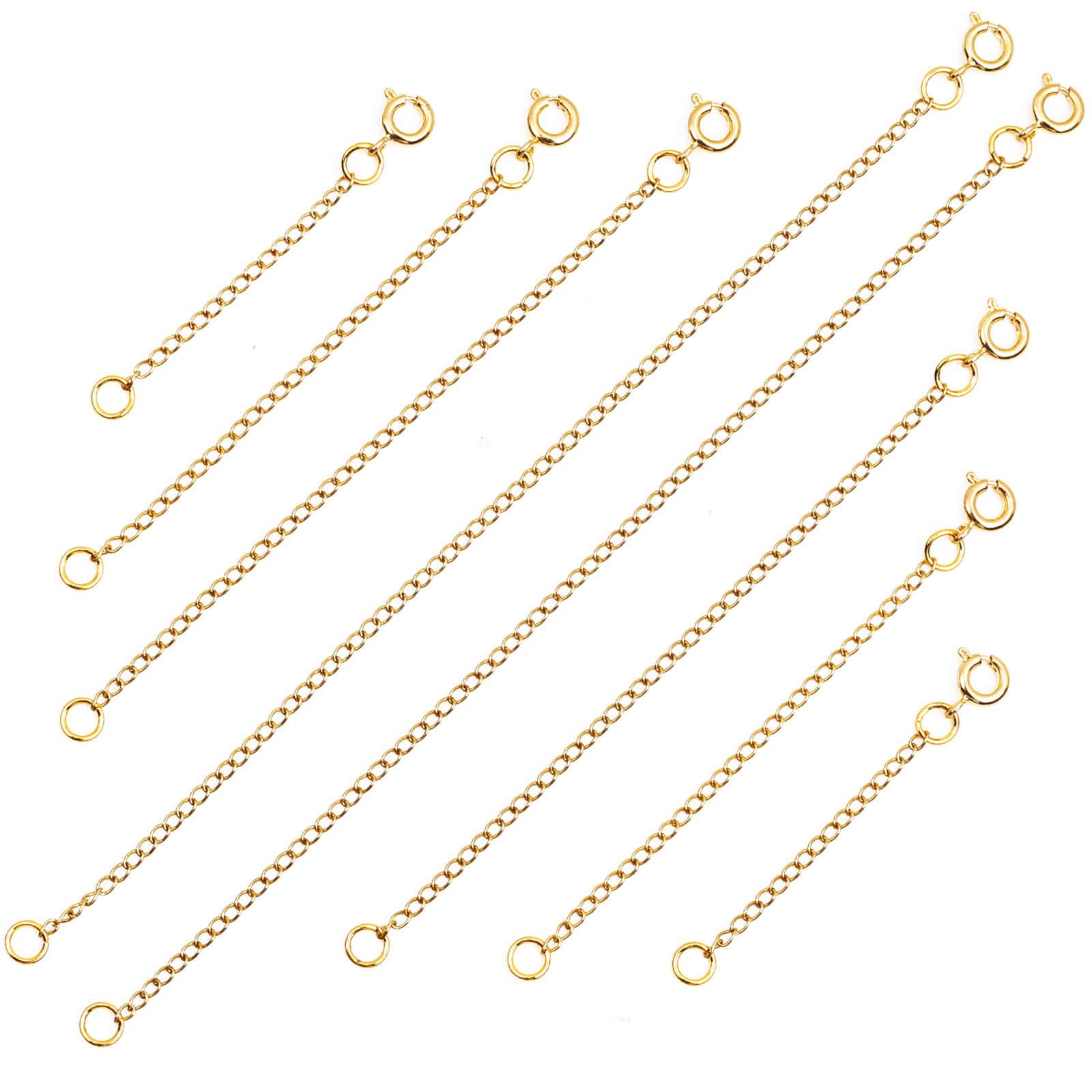 Amazon.com: Anezus 8PCS Gold Necklace Extenders, 18K Gold Plated ...
