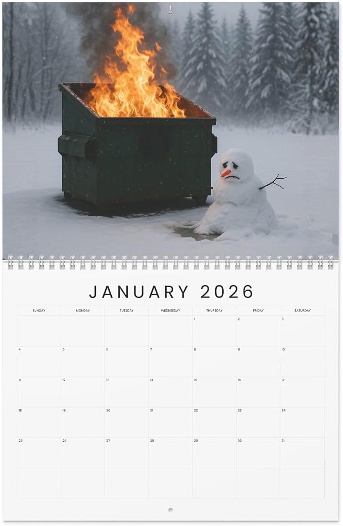 Amazon.com: 2026 Dumpster Fire Calendar Funny Desk Calendar Gag Gift ...