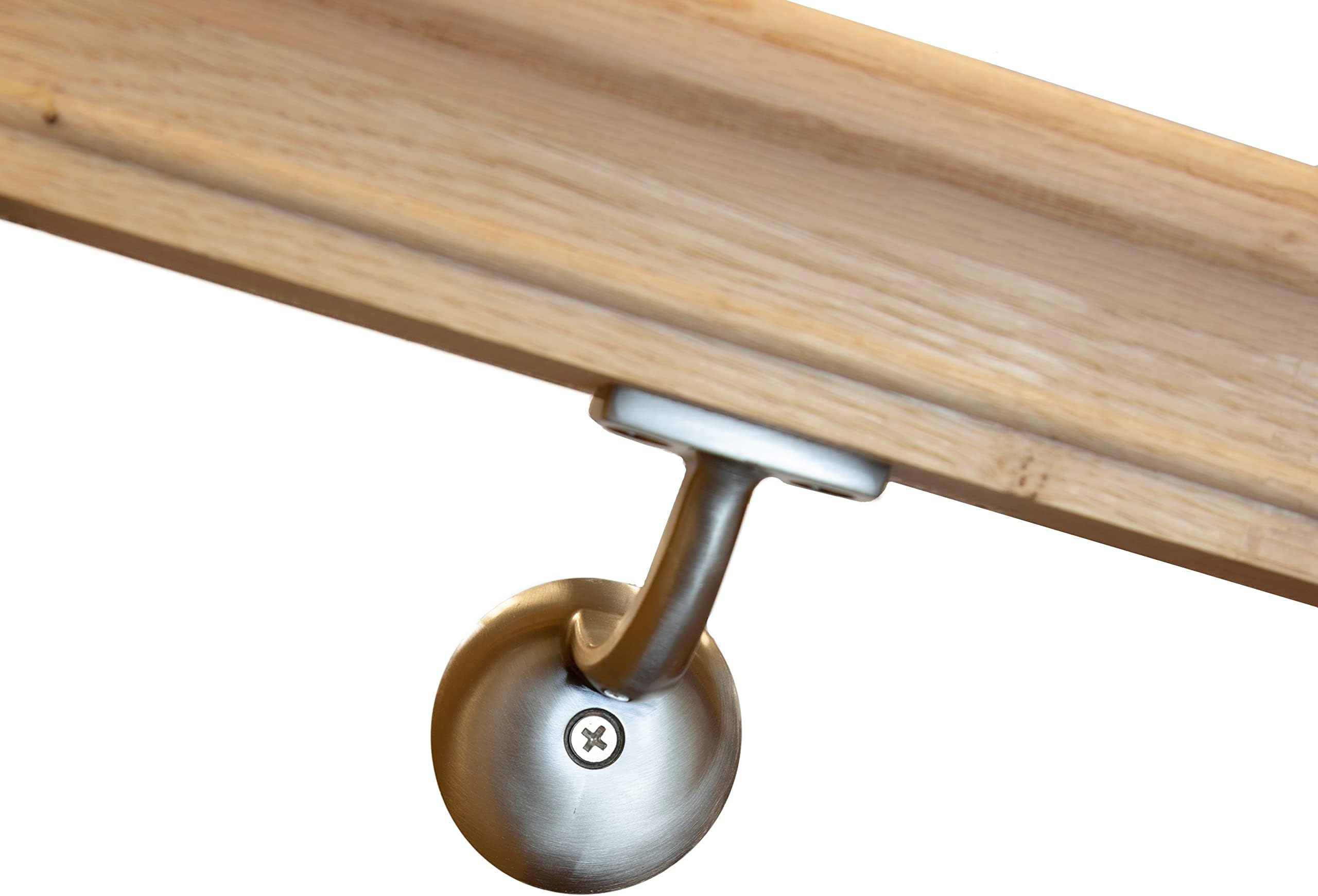 Solid Red Oak Handrail Kit with Wall Returns and Wall Mount Brackets ...