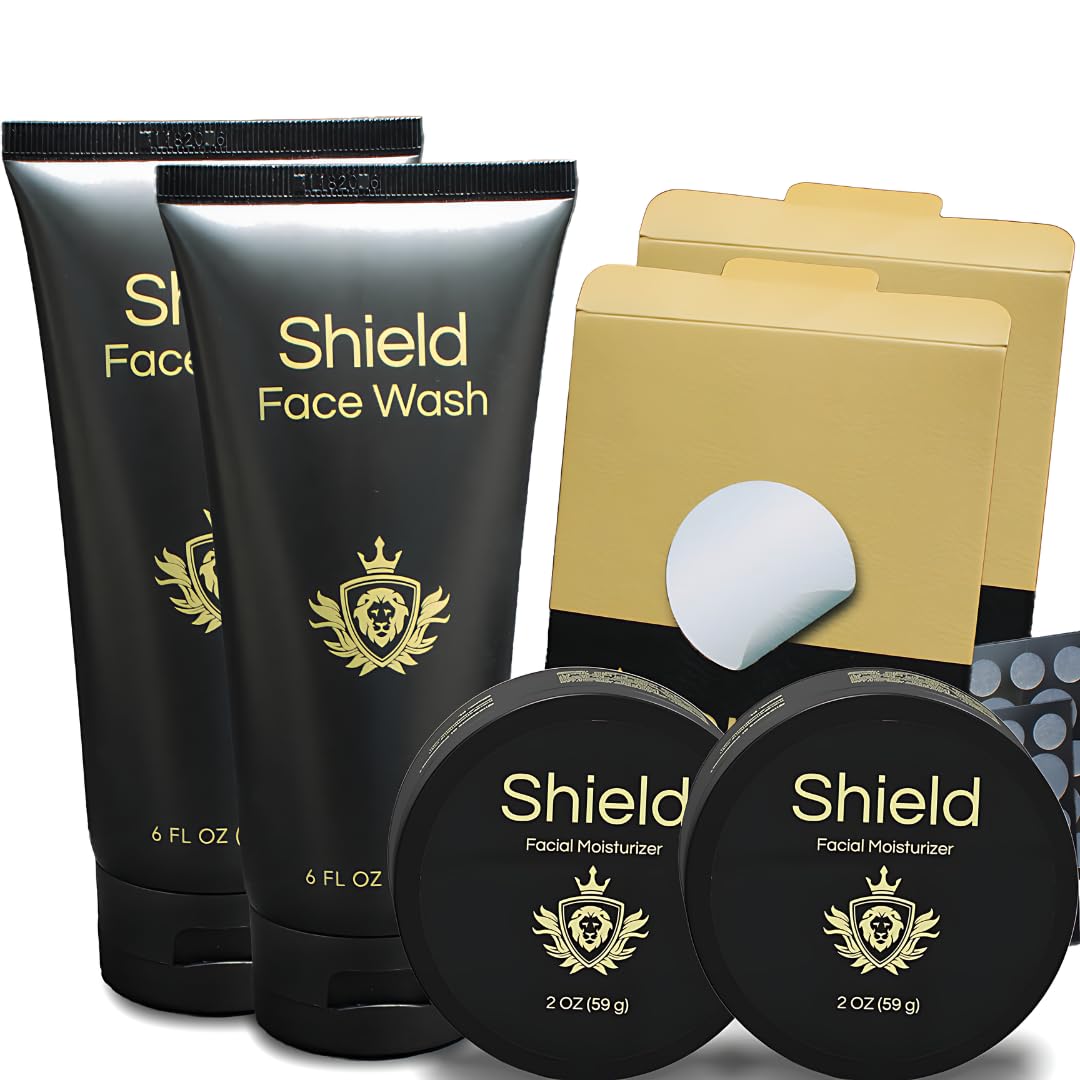 Amazon.com: Shield System, Acne System for Men, Face Wash, Moisturizer, Pimple Patches, Shield ...