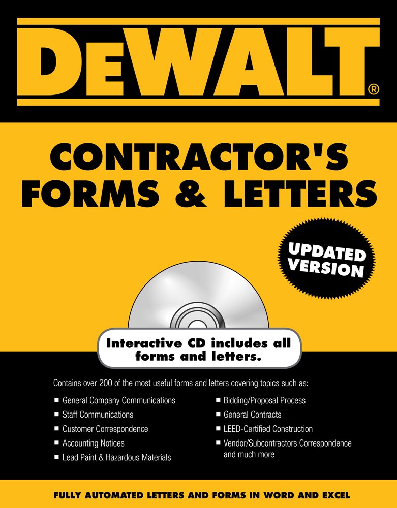DEWALT Contractor's Forms & Letters (DEWALT Series): Rosenberg, Paul ...