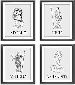 Amazon.com: LNLAGBO Greek Gods Posters,Greek Mythology Wall Art Print ...