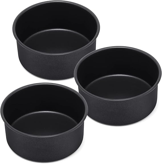 Amazon.com: E-far 6 x 3 Inch Cake Pan Set of 3, Nonstick Stainless ...
