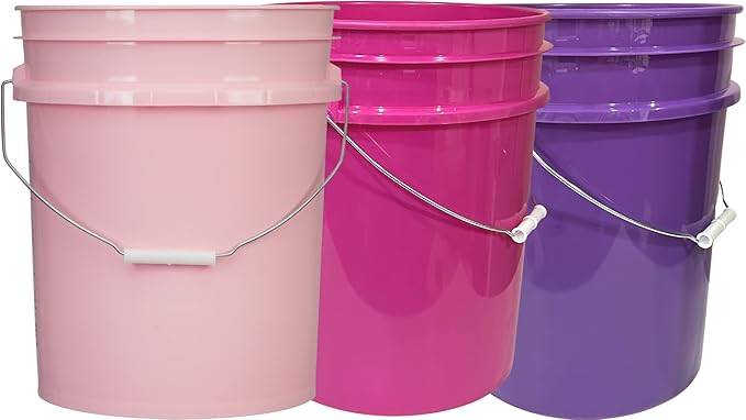 Amazon.com: House Naturals 5 Gallon Food Grade Plastic Bucket, 3 Colors ...