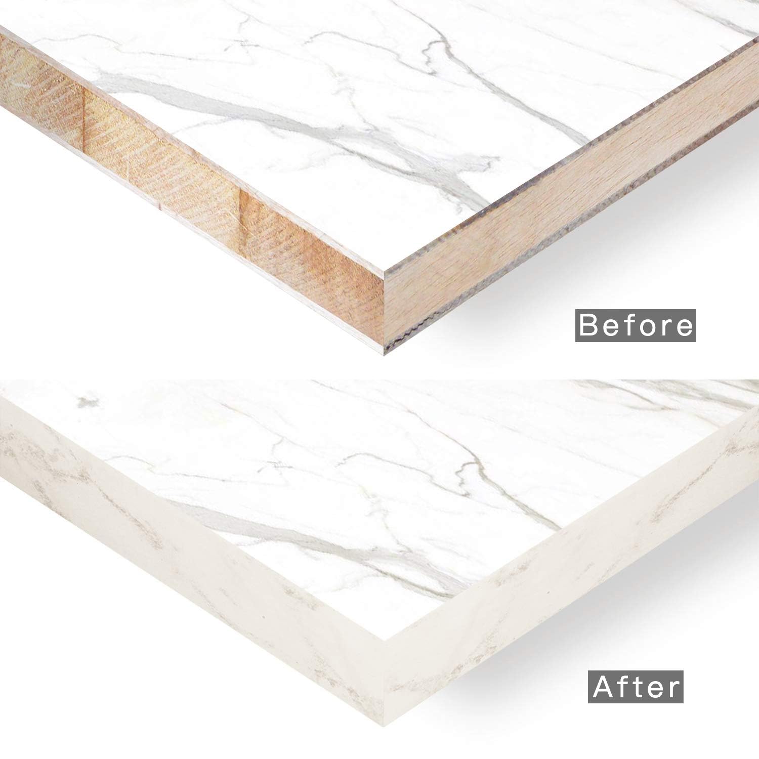 Snapklik.com : Marble Edge Banding 3/4" X 25ft Non Glued PVC White Edge ...