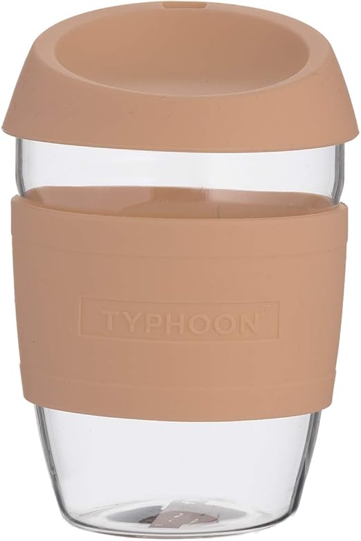 Typhoon Glass Reusable Coffee Cup Pink 400ml : Amazon.co.uk: Home & Kitchen