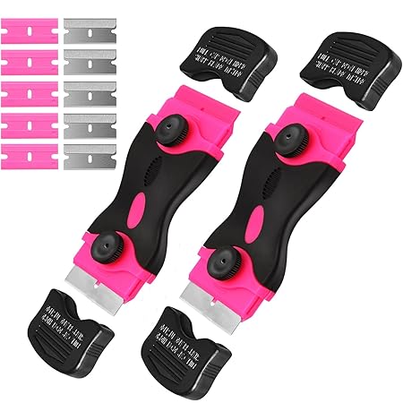 Amazon.com: Razor Blade Scraper, THINKWORK 3Pcs Pink Razor Scrapers ...