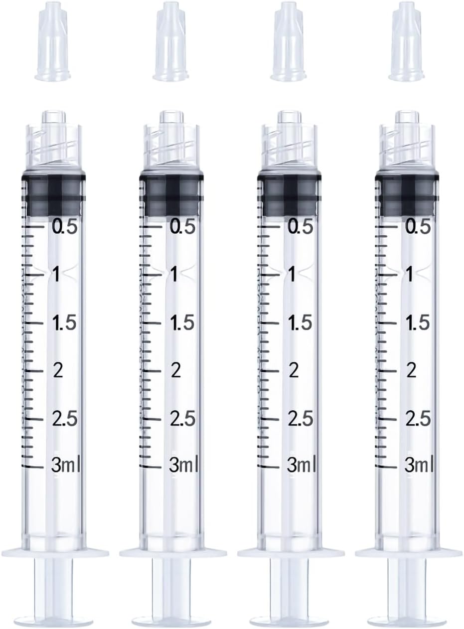 Amazon.com: 3ml Luer Lock Syringe 4 Pack Small Plastic Sterile Syringes ...
