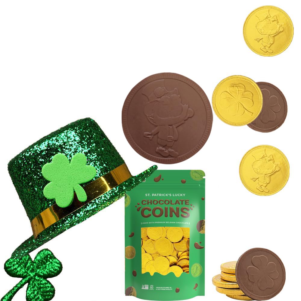 Snapklik.com : St. Patricks Day Coins 100 Lucky Gold Shamrock Coins ...