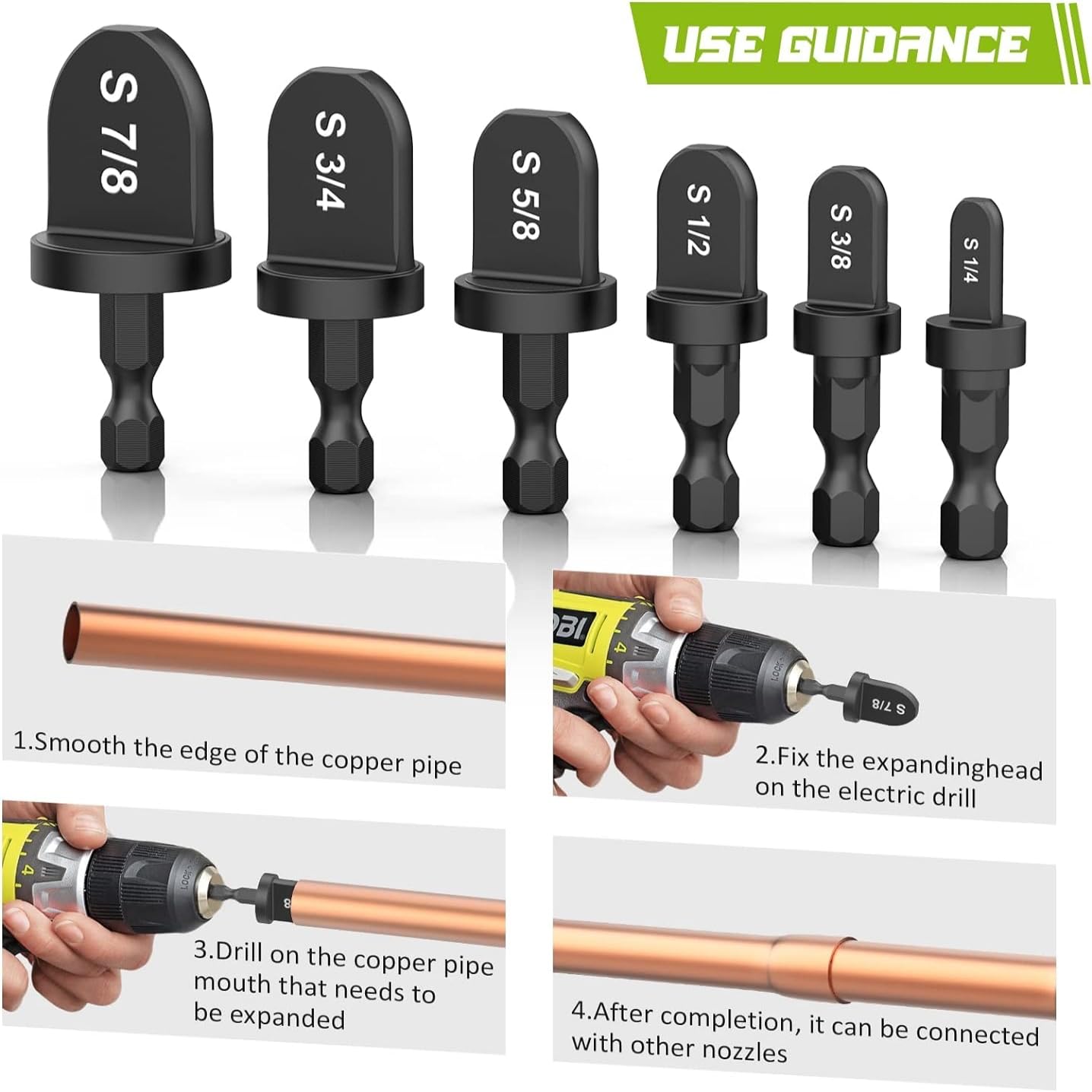 Tube Expander Hvac 6Pcs HVAC Repairing Set, Boring Drill Bits, Air ...
