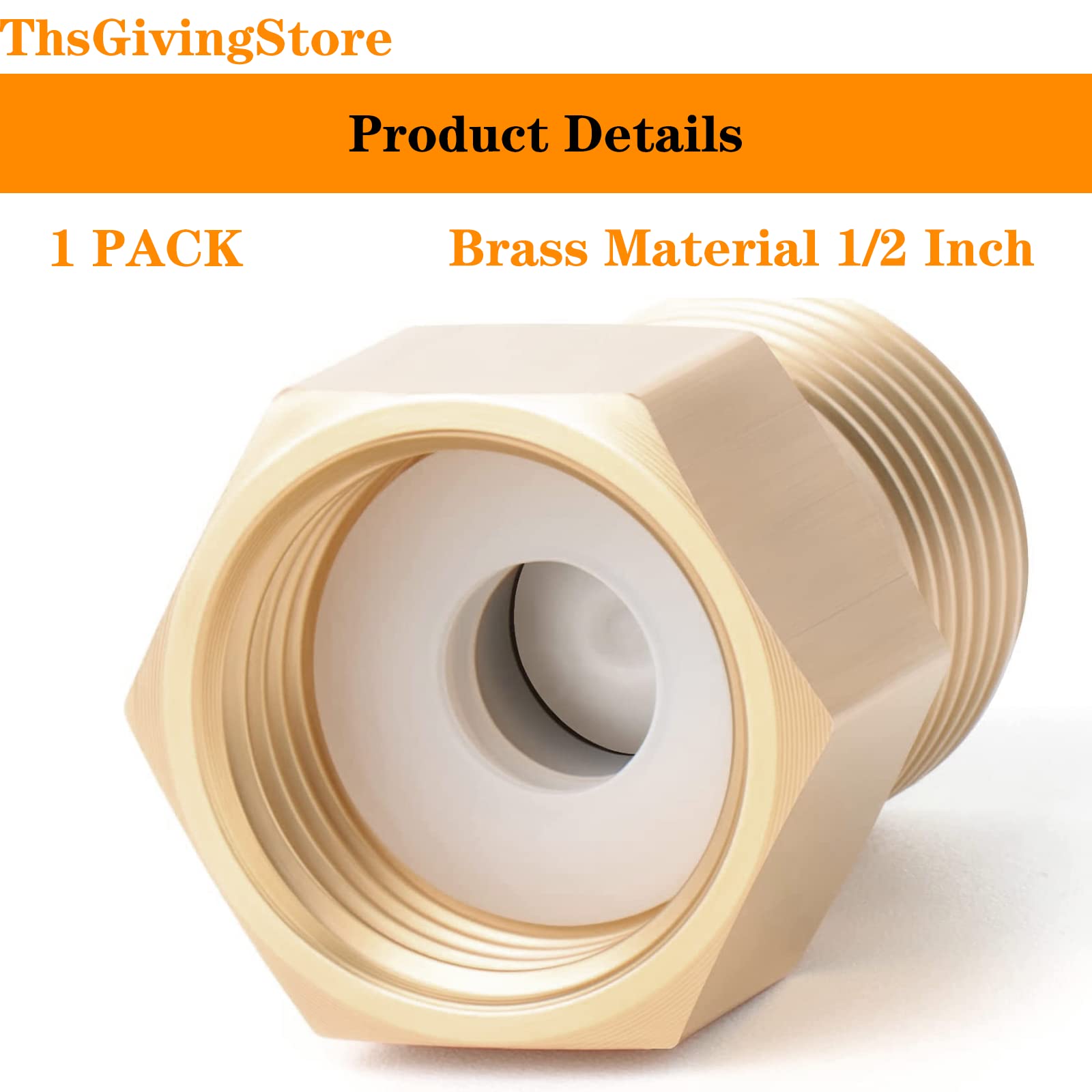 Snapklik.com : 1/2 Inch Brass Check Valve, 1/2" Female To 1/2" Male ...