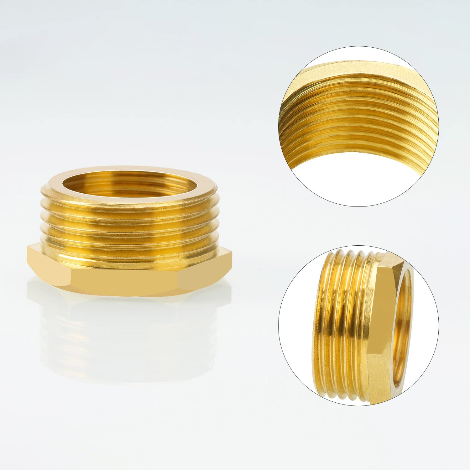 Profiwoab Brass Reducer Bushing Connector,1″ BSP Male x 3/4″ BSP Female ...