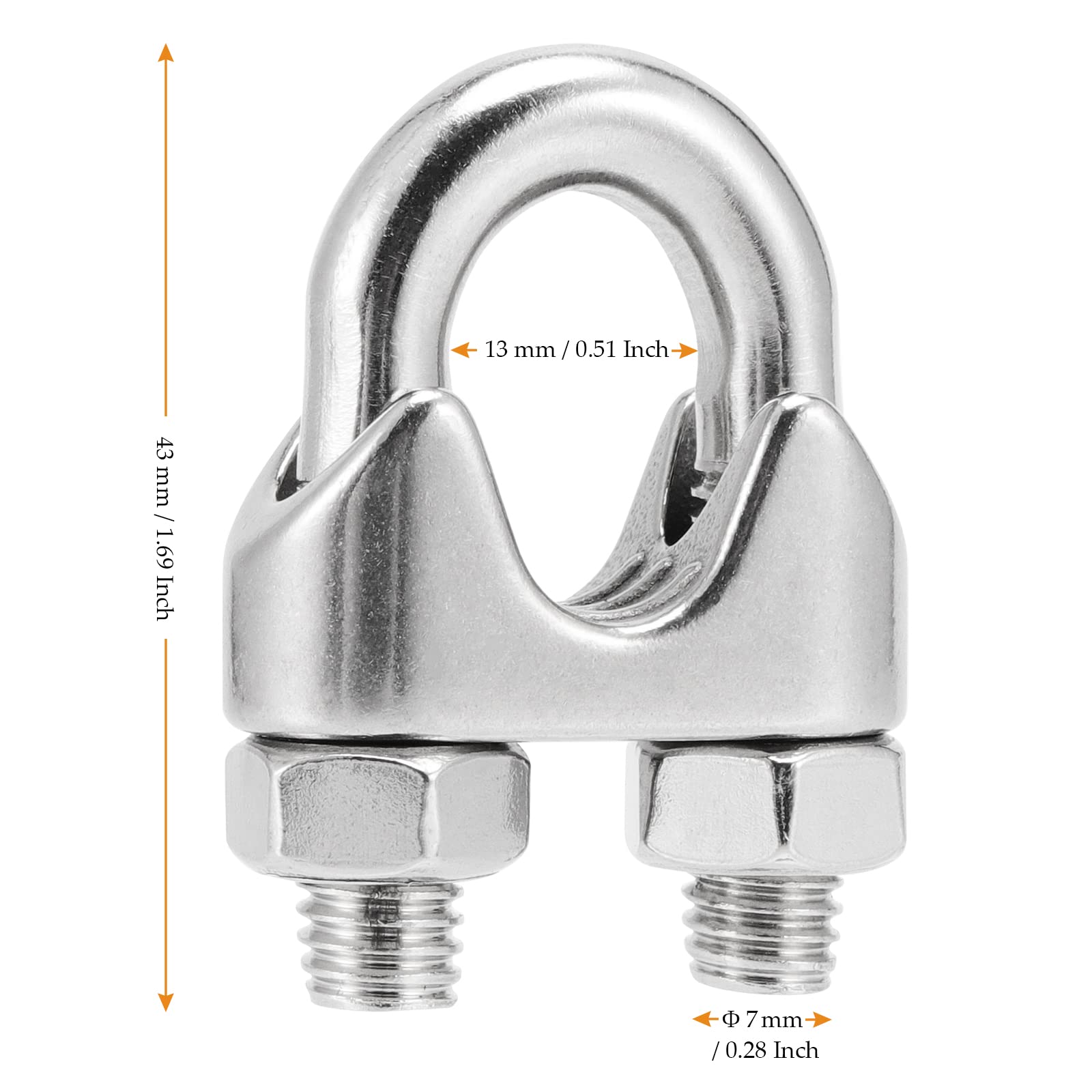 Snapklik.com : MUKCHAP 15 PCS M10 3/8 Inch Wire Rope Cable Clip Clamp