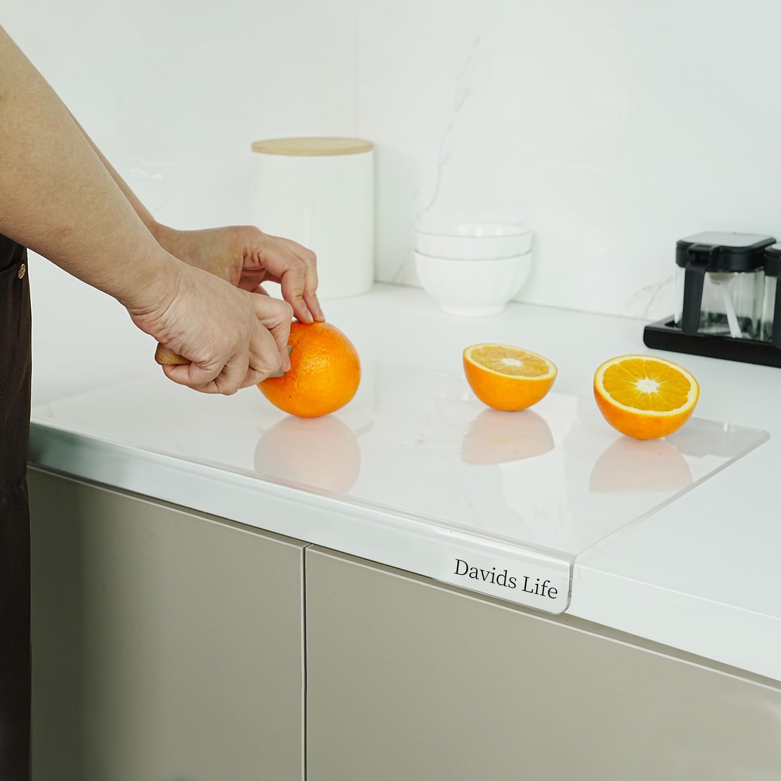 Amazon.com: Davids Life Acrylic cutting board with counter lip, 2024 ...