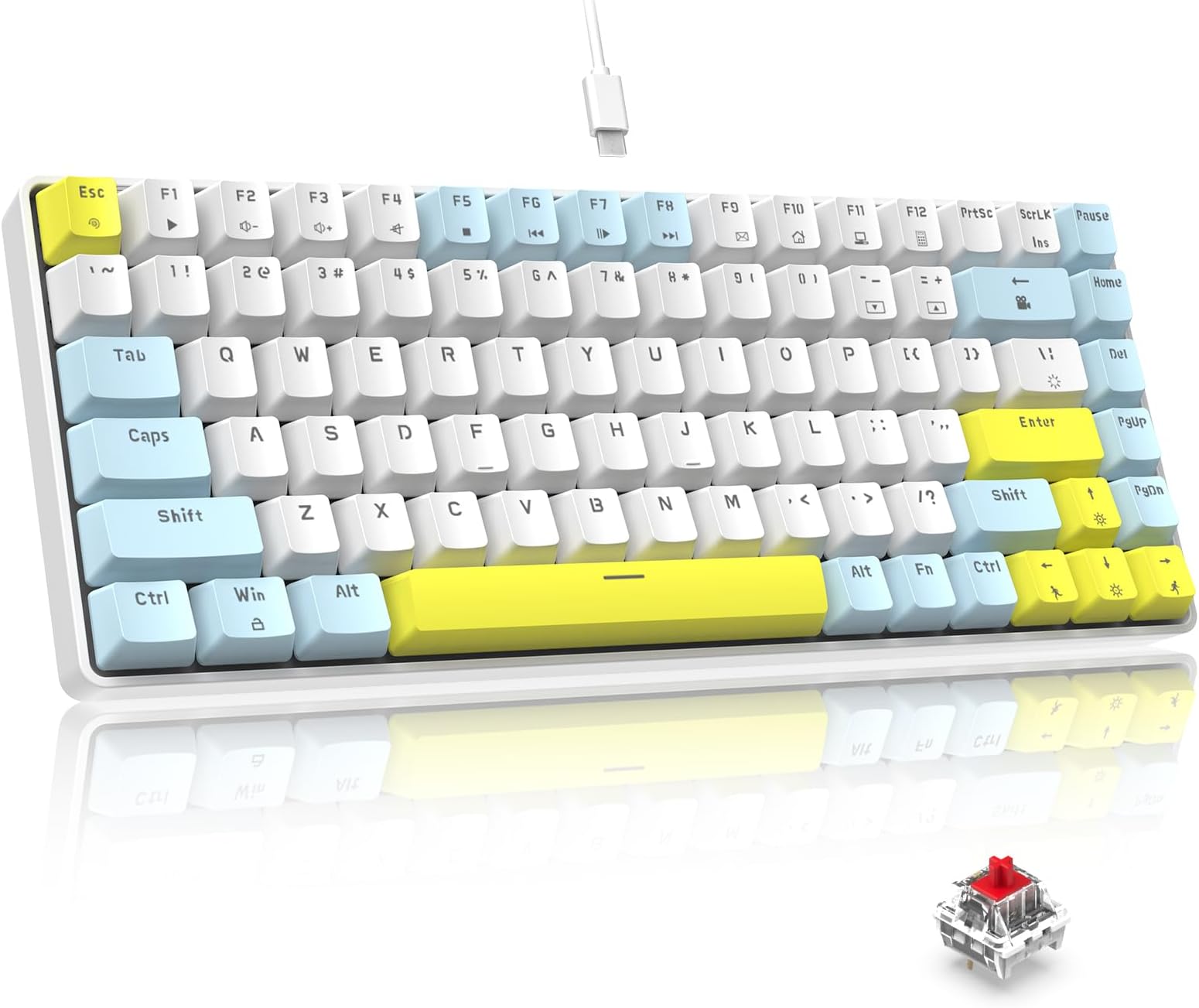 Amazon.com: Newmen GM611 Mechanical Keyboard,LED Rainbow Backlit Gaming ...