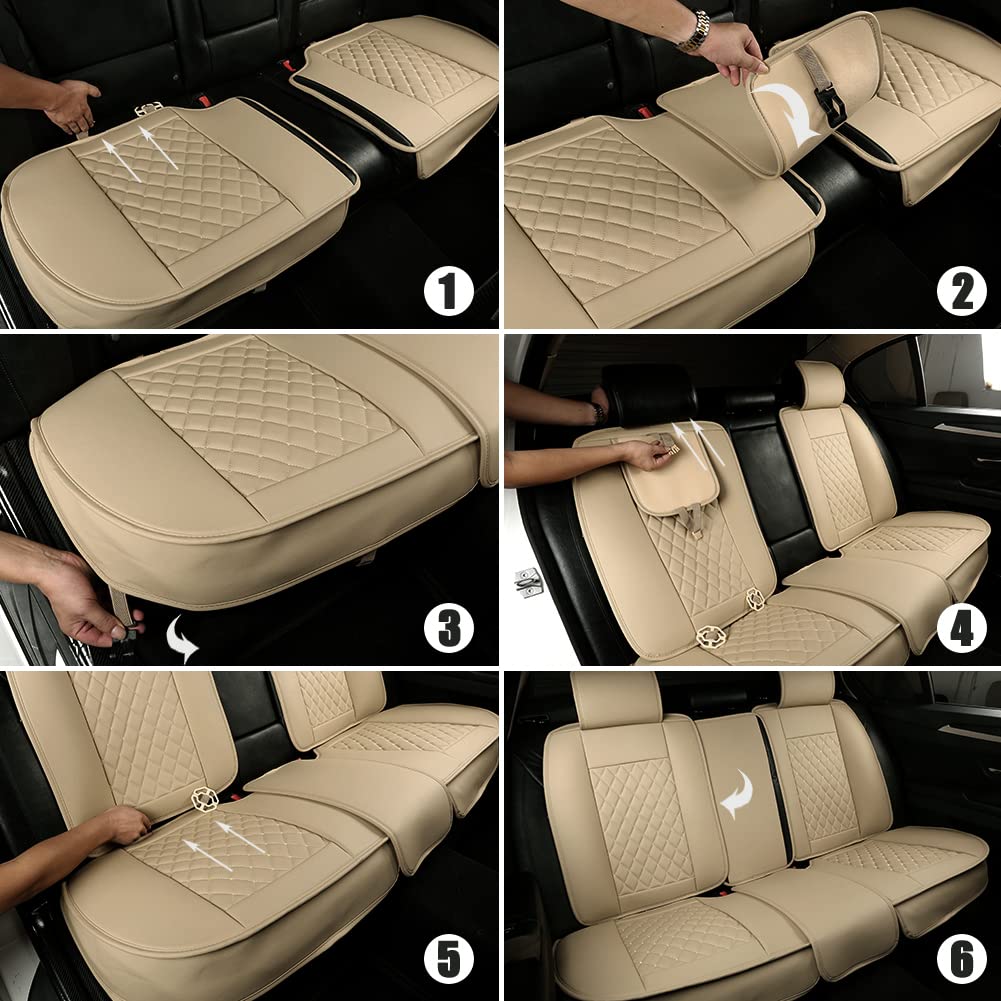 Snapklik.com : GIANT PANDA Rear Bench Car Seat Cover Fit Most Sedans ...