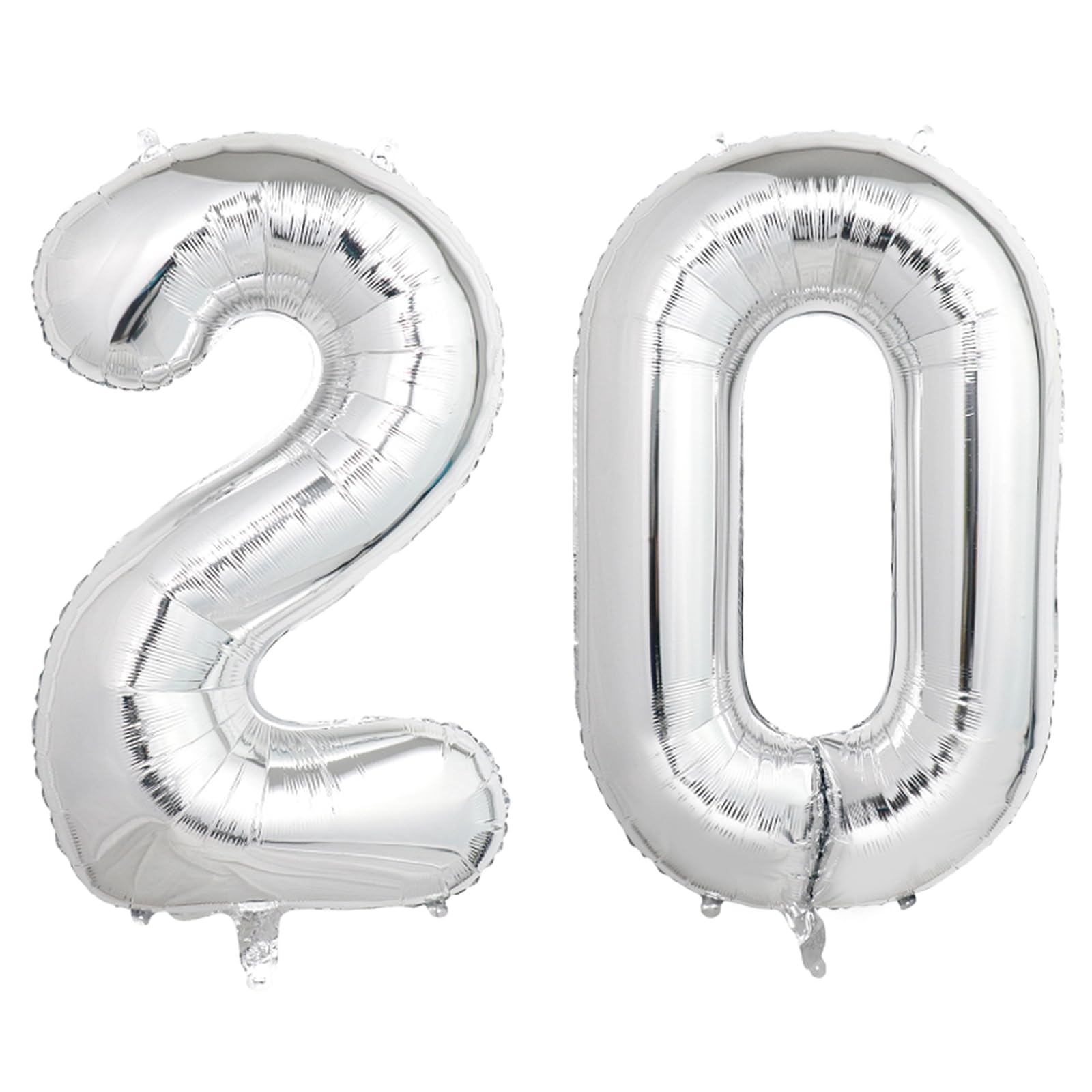 Amazon.com: 40 Inch Silver 20 Number Balloons, Giant Jumbo Helium Mylar ...