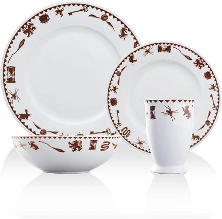 Amazon.com | Harry Potter Icons 4 Piece Porcelain Dinner Set, Includes ...