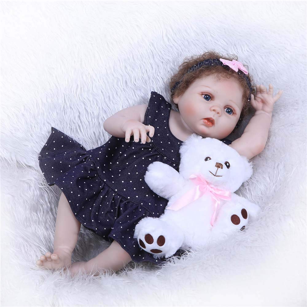 Buy JUNMAO Doll 22 Inch Lifelike Reborn Baby Doll Girl Soft Silicone ...