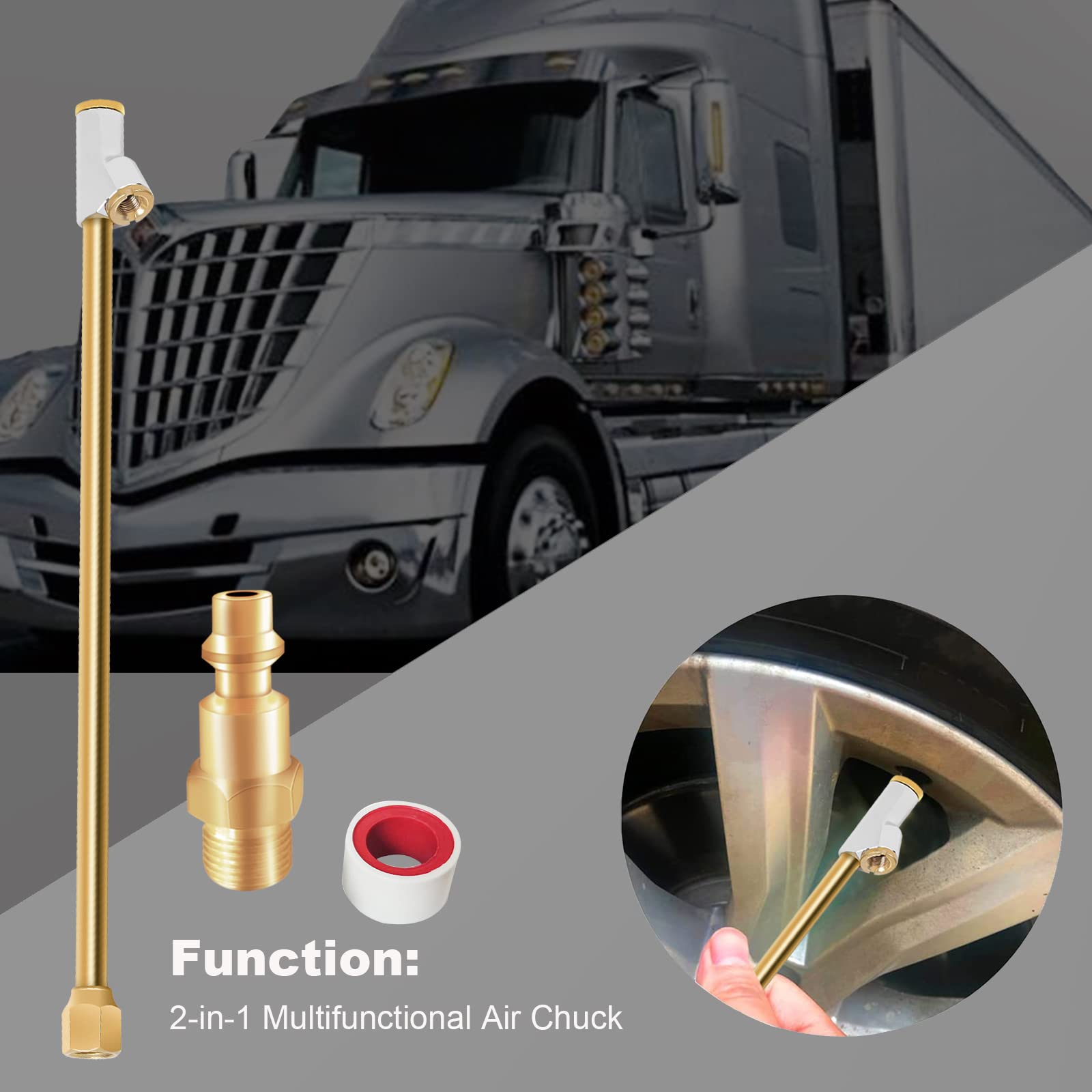 Snapklik.com : GODESON Air Chuck For Semi Truck, 1/4 FNPT 11.8 Extended ...