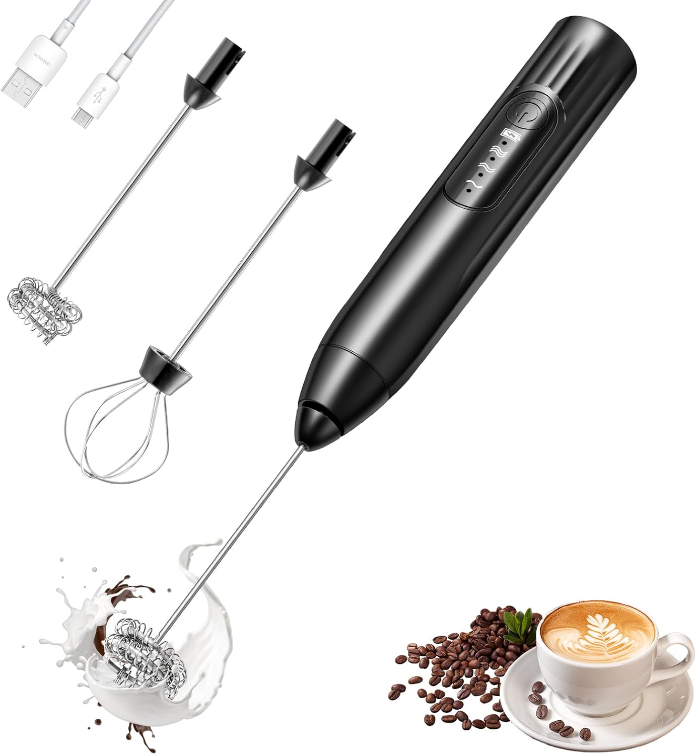 Amazon.com: Powerful electric mixer with a milk frother wand for ...