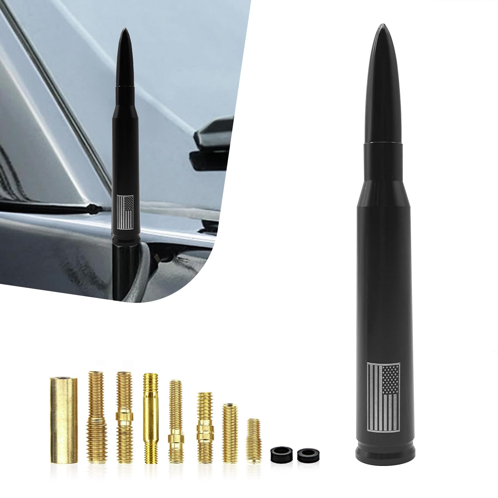 Amazon.com: fasebeek 1 PC Car Bullet Antenna, Retractable Antenna ...