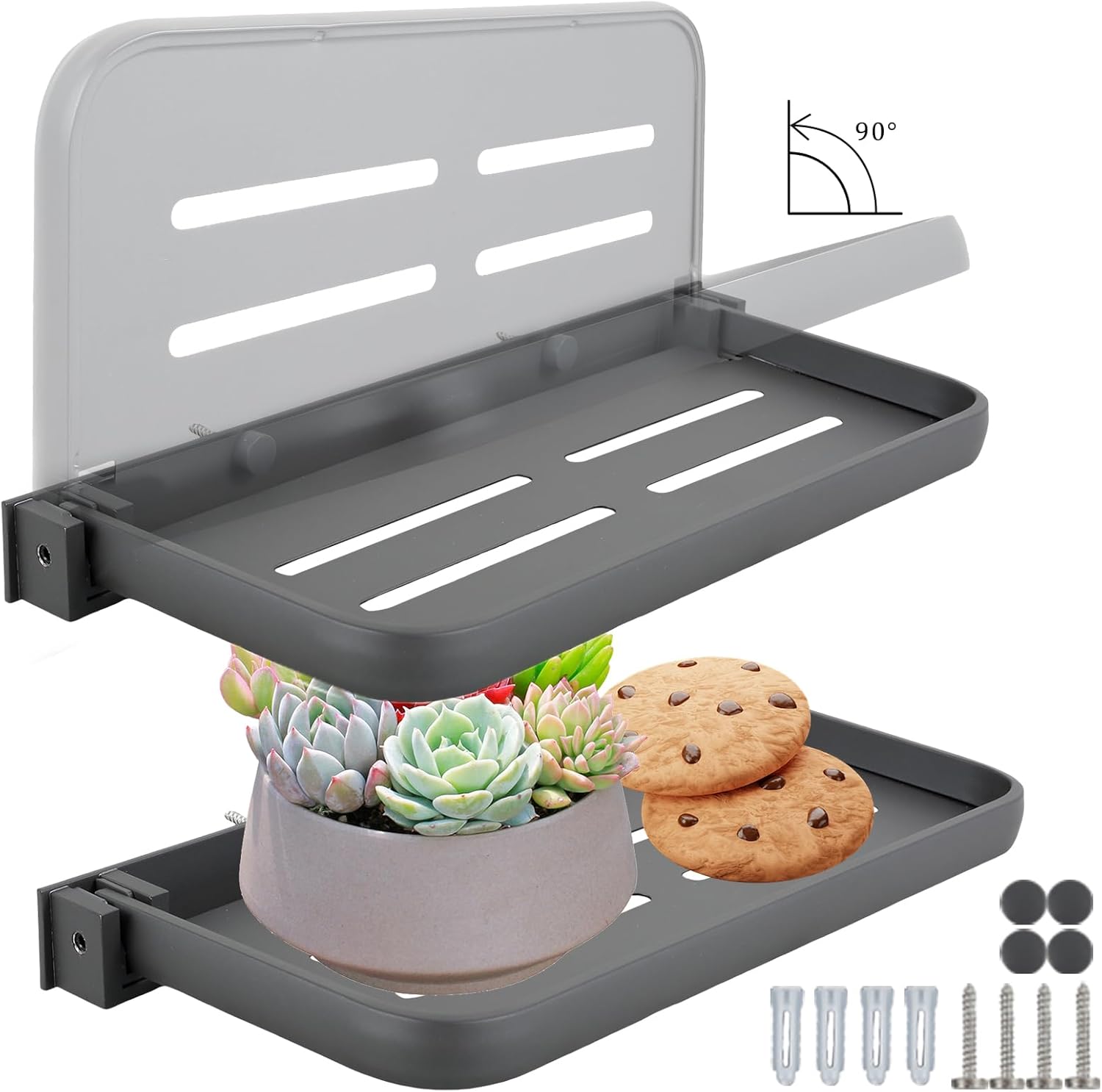 2Pcs RV Aluminum Foldable Shelf - Wall Mounted Folding RV Shelves, RV ...