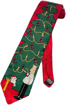 Amazon.com: Dilbert Comic Strip Christmas Tree Necktie - Red - One Size ...