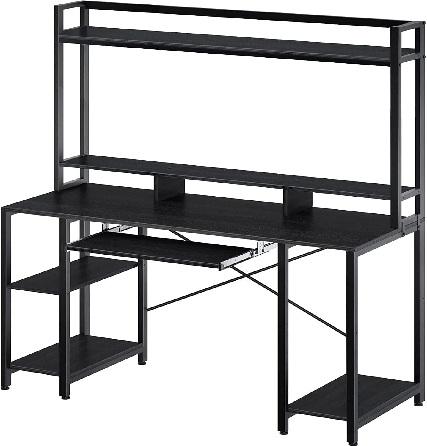 Amazon.com: Rolanstar Computer Desk with Hutch and Keyboard Tray, 55 ...