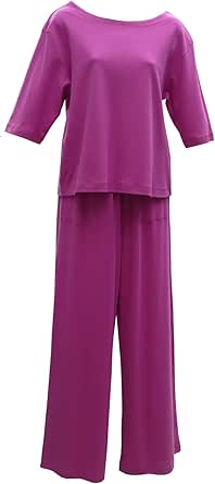 RocketWear Women's Raspberry Cotton Knit Lounge Wear/Pajamas X-Large at ...