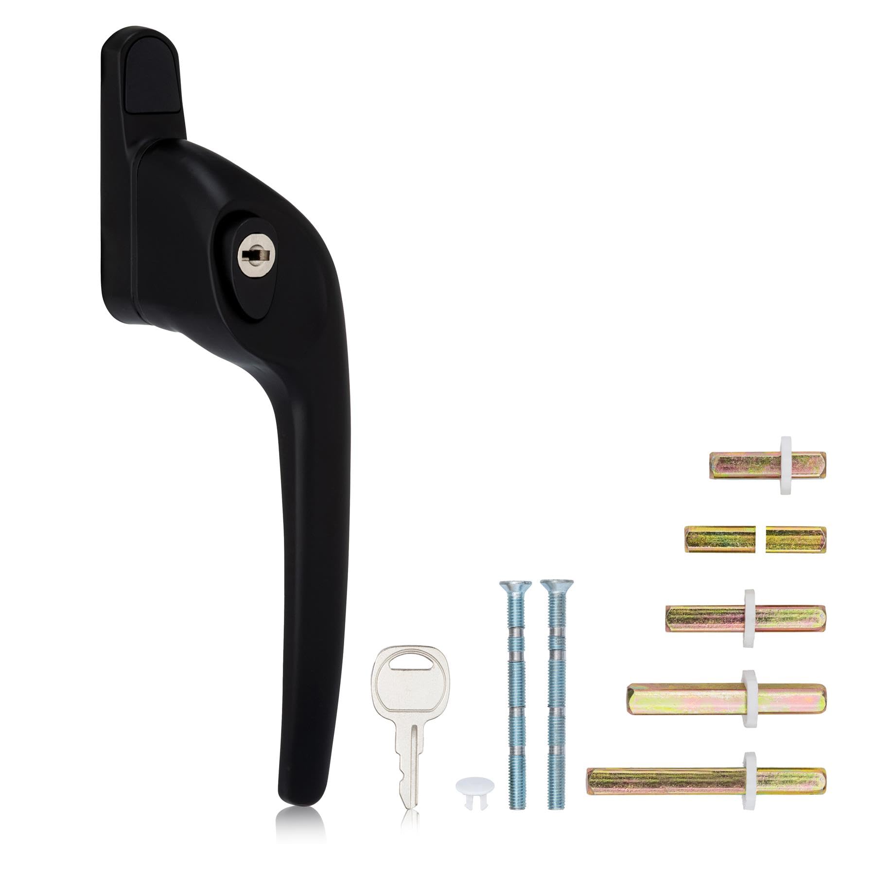 XFORT Cranked Locking Window Handle Installation Kit in Black, Right ...