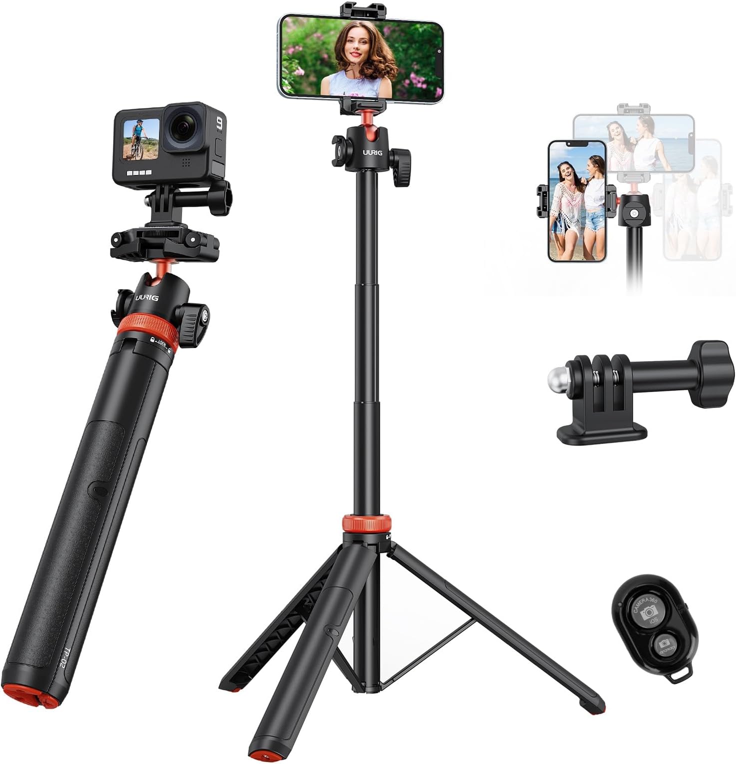 Amazon.com : VRIG TP-16 Extendable Phone Tripod,145cm Camera Tripod ...