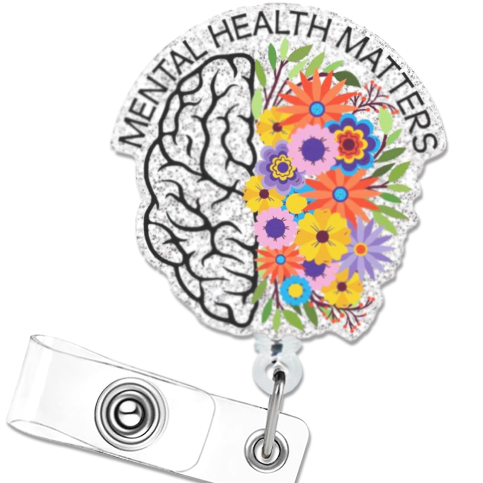 Amazon.com : Funny Badge Holder Retractable Cute Mental Health Badges ...