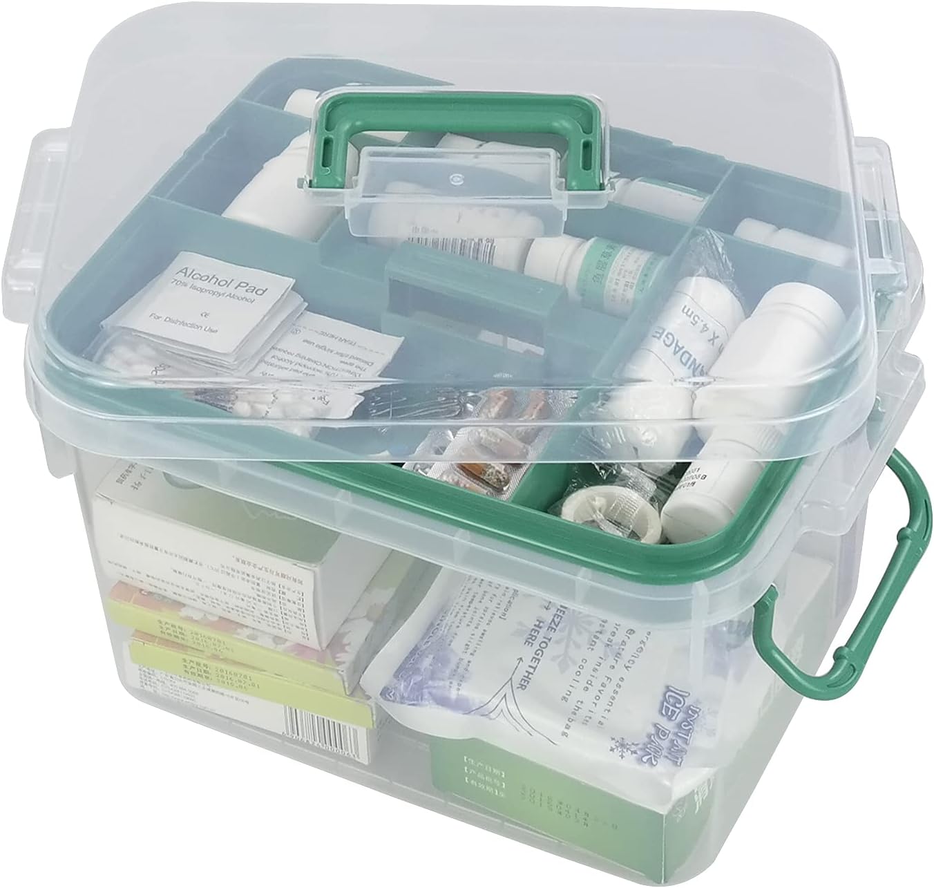Amazon.com: Nicesh Clear Plastic Storage Box Organizer/Medicine Box ...