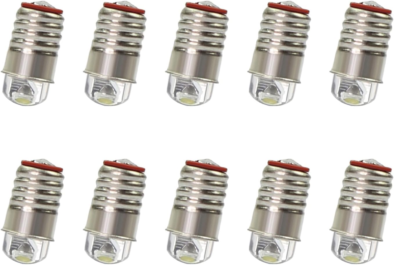 Evemodel E501W 10PCS Bright White LED Screw Bulb E5 E5.5 12V-14V Spur ...