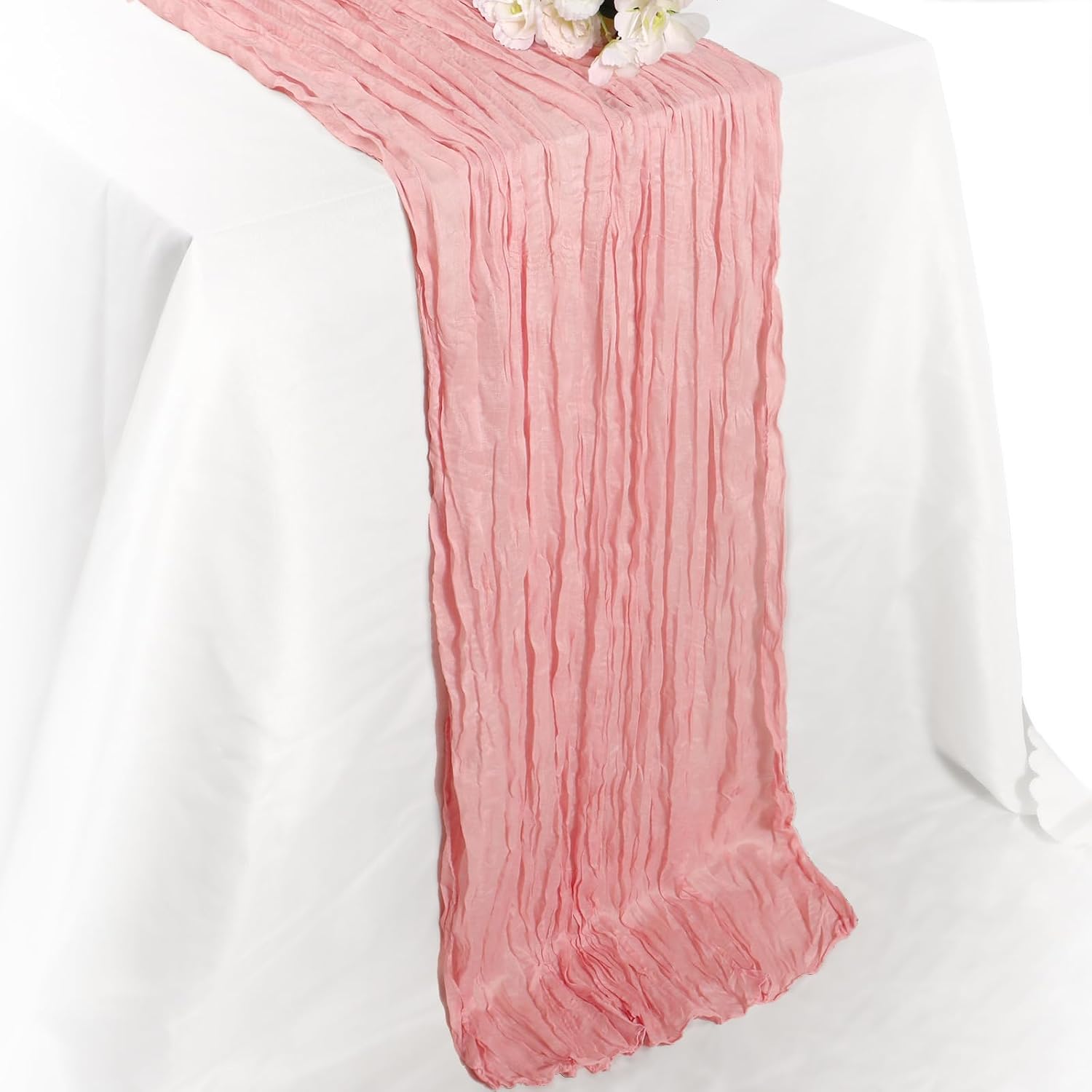 Amazon.com: 1 Pack Dusty Pink Cheesecloth Table Runner 10FT Boho Gauze ...